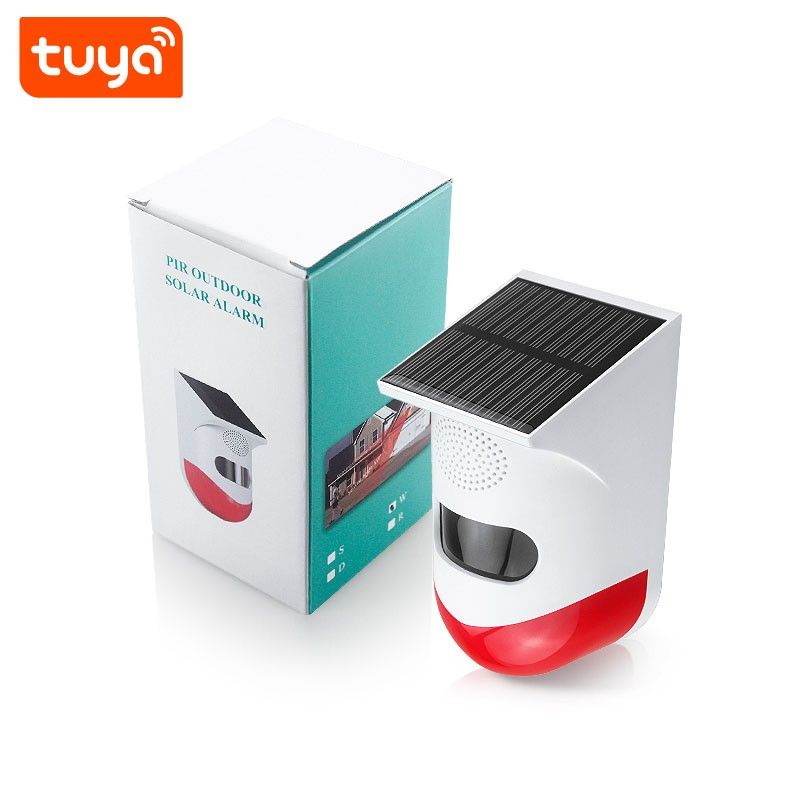 Alarma Sensor Smart Exterior Pir Solar Wifi con Sirena 120 Db + Luz ...