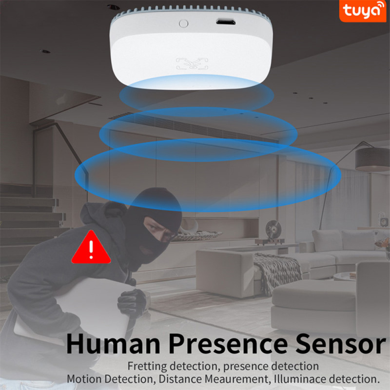 Sensor de Presencia Humana WIFI Tuya ZY-M100-1 alarma con app